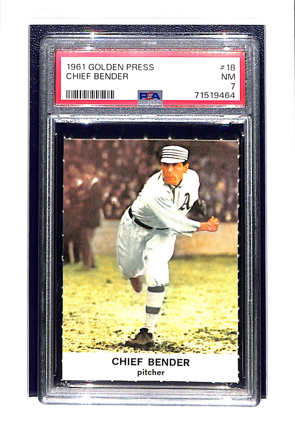 1961 Golden Press #18 Chief Bender PSA 7 Philadelphia Athletics – Hall ...