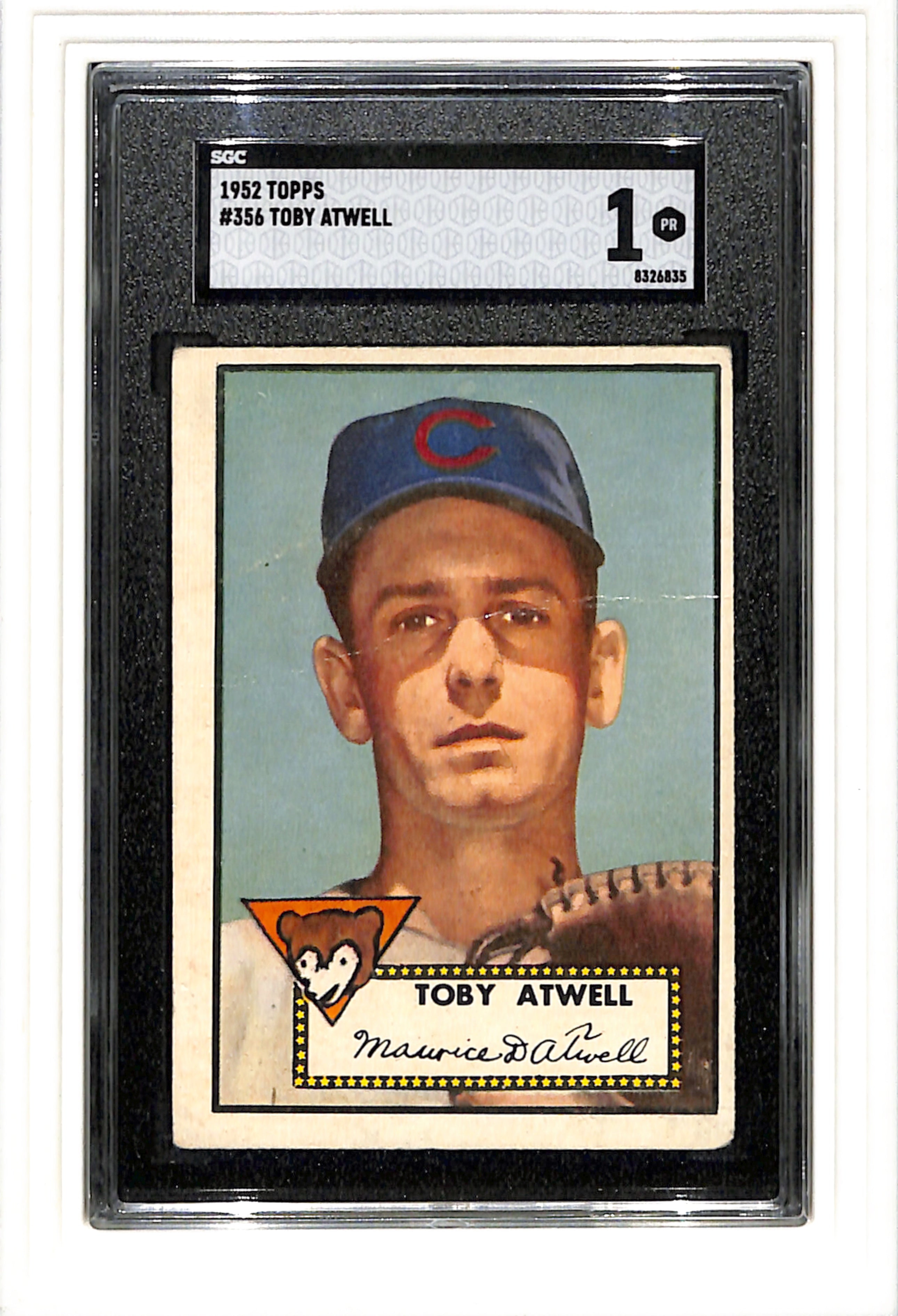 1952 Topps #356 Toby Atwell SGC 1 SN 8326835 – Hall of Fame Sports Cards