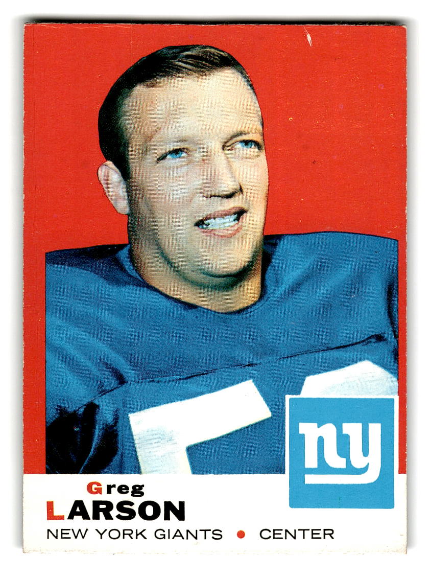 1969 Topps #106 Greg Larson New York Giants EX – Hall of Fame Sports Cards