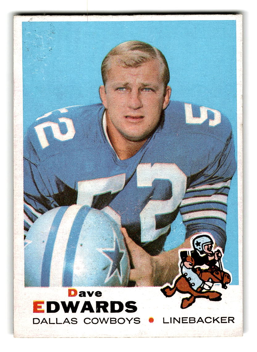 1969 Topps #210 Dave Edwards RC Dallas Cowboys VG – Hall of Fame Sports ...