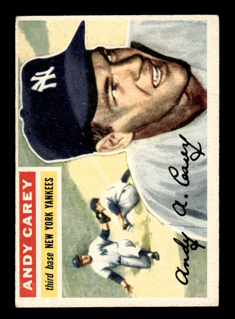 1956 Topps #12 Andy Carey - New York Yankees VGEX White Back – Hall of ...